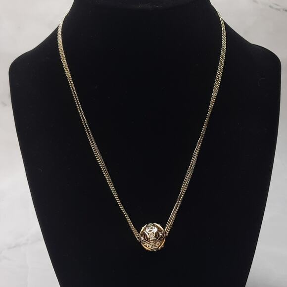 Unbranded | Jewelry | Golden Filigree Sphere Pendant Necklace Double ...